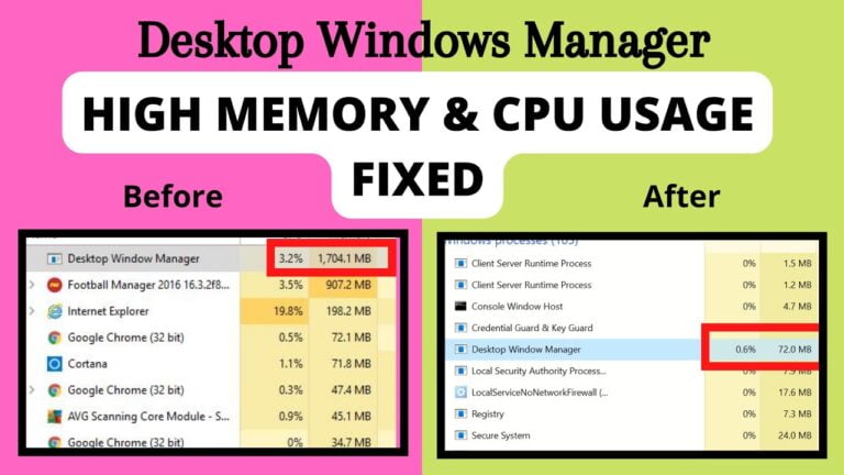 Desktop window manager dwm exe consume mucha cpu o memoria