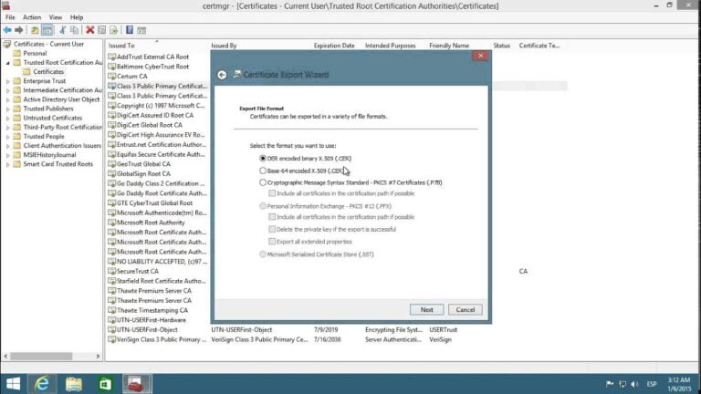 Certmgr msc o administrador de certificados en windows 10 8 7