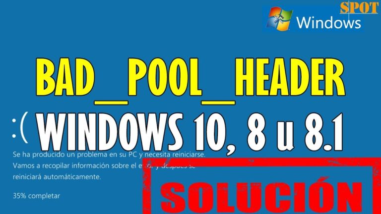 Como resolver un error de bad pool header en windows 10