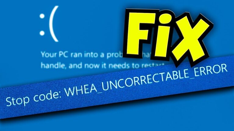 Whea_uncorrectable_error 0x0000000124 blue screen error