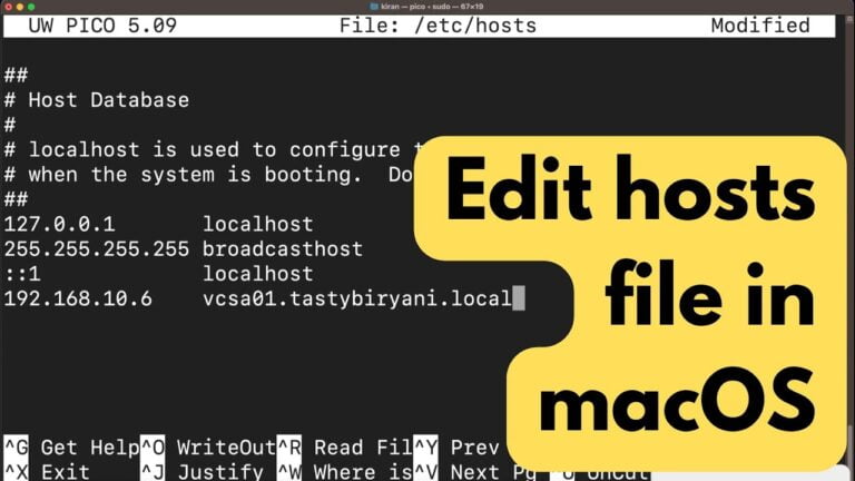 Modifier le fichier hosts sur Mac OS xx El Capitan 10-11