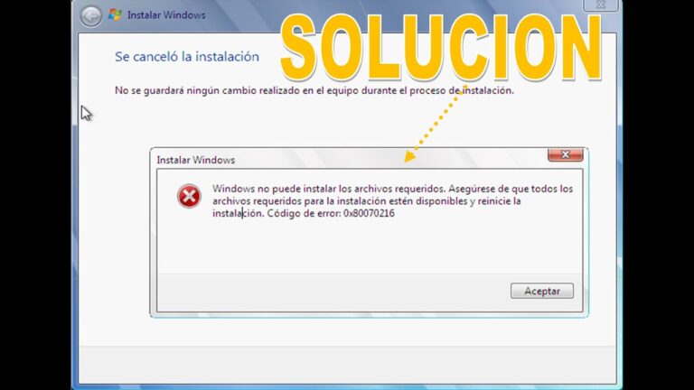 Solution to the Error: Windows Cannot Install Necessary Files