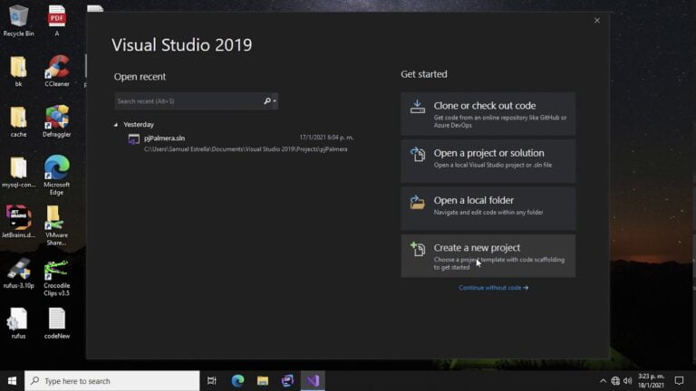 ¿Cómo crear un nuevo proyecto en Visual Studio 2019?