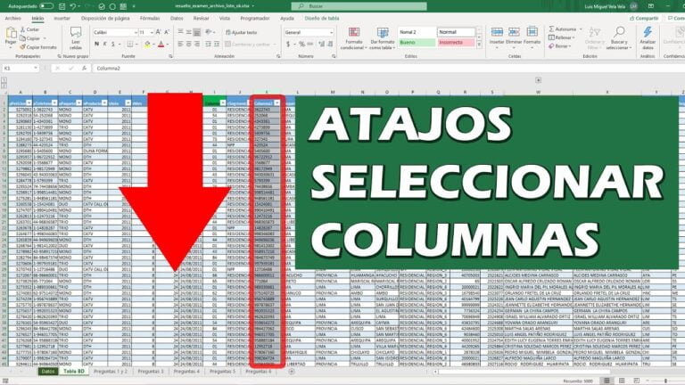¿Cómo seleccionar celdas en Excel con datos?