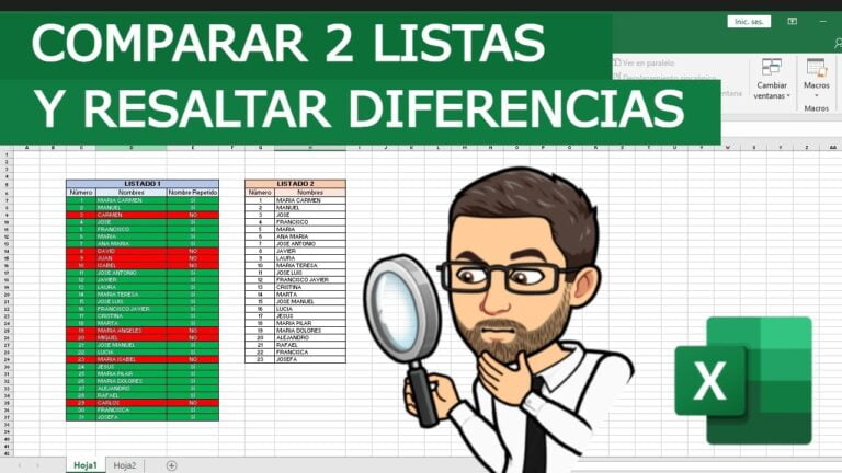 ¿Cómo comparar dos columnas en Excel y resaltar repetidos?