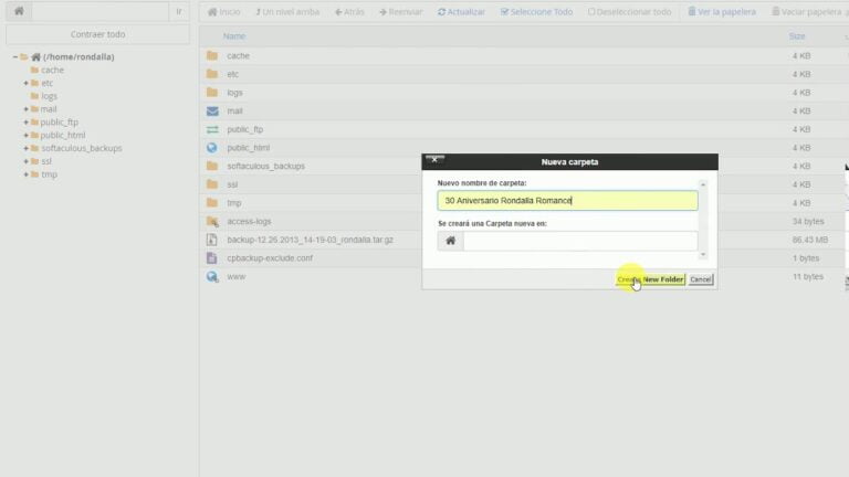 How to create a folder in the root directory?