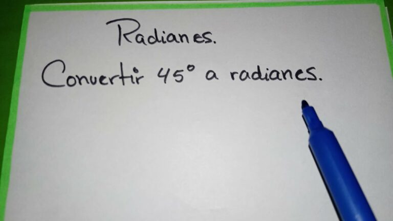 ¿Cómo se expresa en radianes un ángulo de 45?