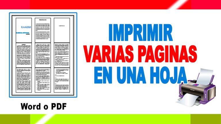 ¿Cómo Imprimir varias páginas en una sola hoja PDF?