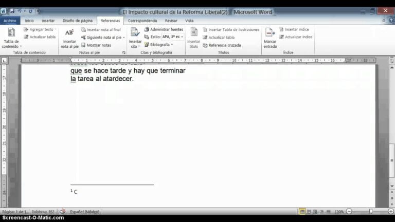 ¿Qué significa insertar nota al final en Word?