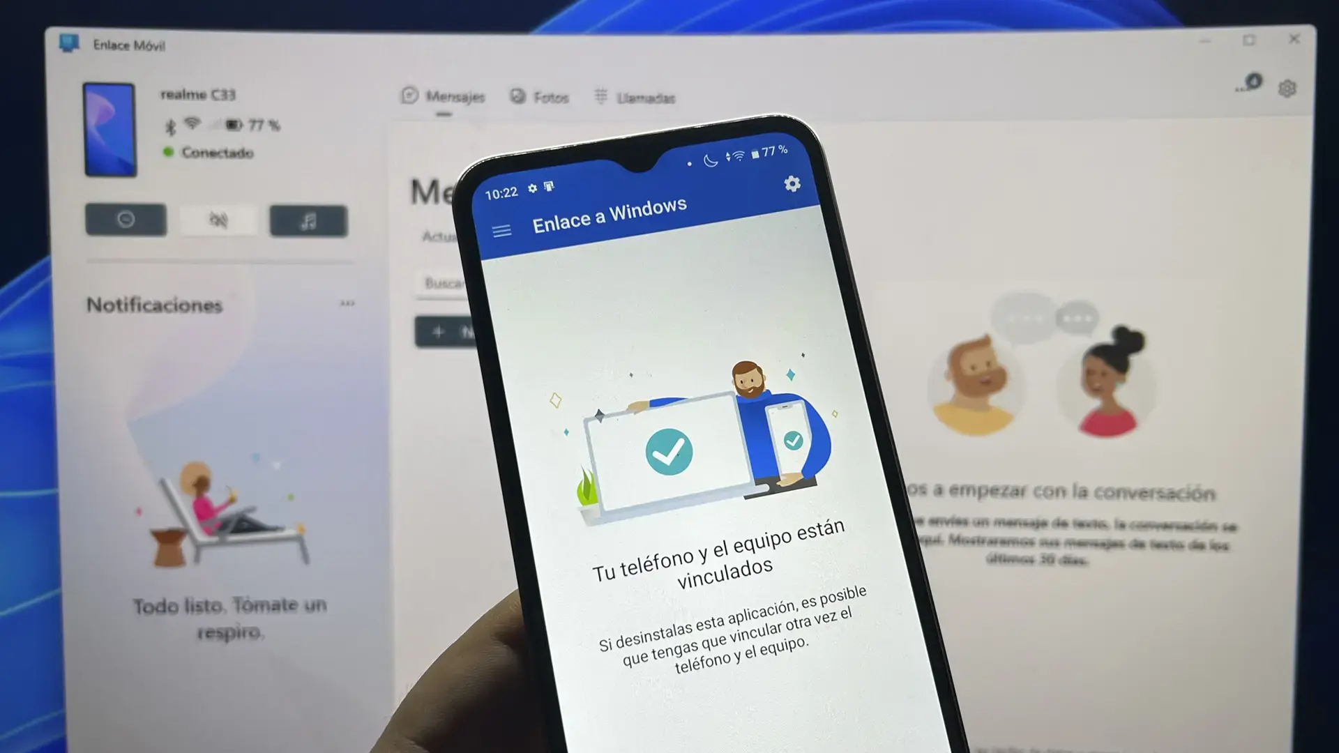 Conecte seu celular ao seu PC usando o Windows Phone Link.