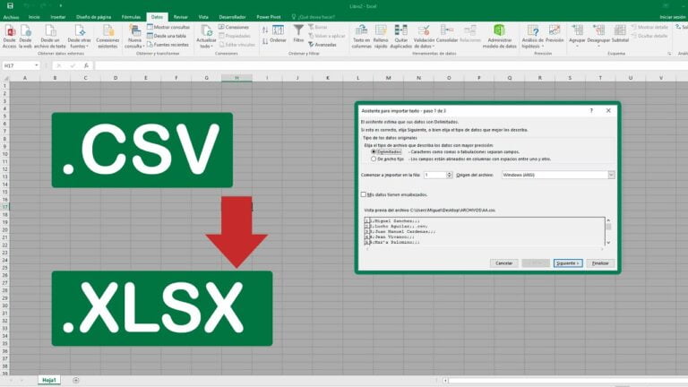 ¿Cómo importar un archivo CSV a Excel?