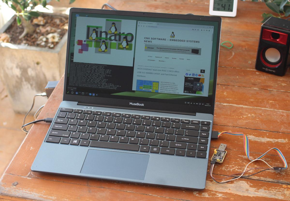 Ciri-ciri komputer riba MUSE Book RISC-V dengan Linux